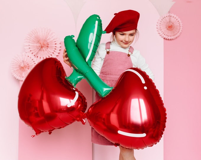 Giant Cherry Foil Balloon, Summer Party, BBQ, Pool Party, Birthday ...