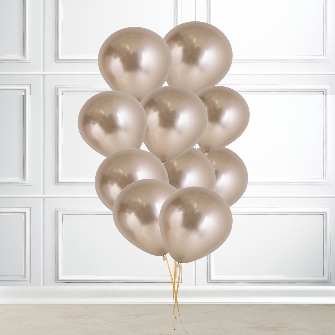 Chrome Gold Latex Balloons, Gold Balloons Set, Baby Shower, Birthday ...