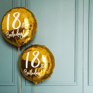 Gold 18th Birthday Balloon, 18th Birthday Party, Gold Foil Balloons ...