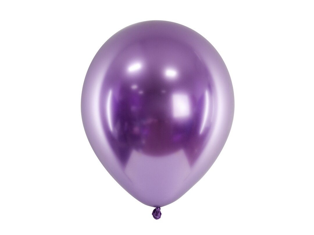 6 Violet Chrome Party Balloons 30 Cm Biodegradable Metallic 12" Purple ...