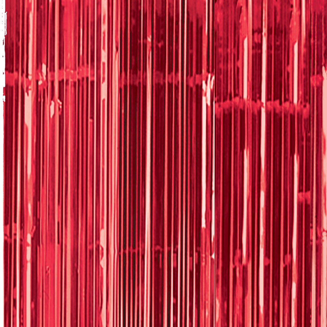 Red Door Curtains 91cm X 2.43m, Party Decorations, Red Metallic Door ...