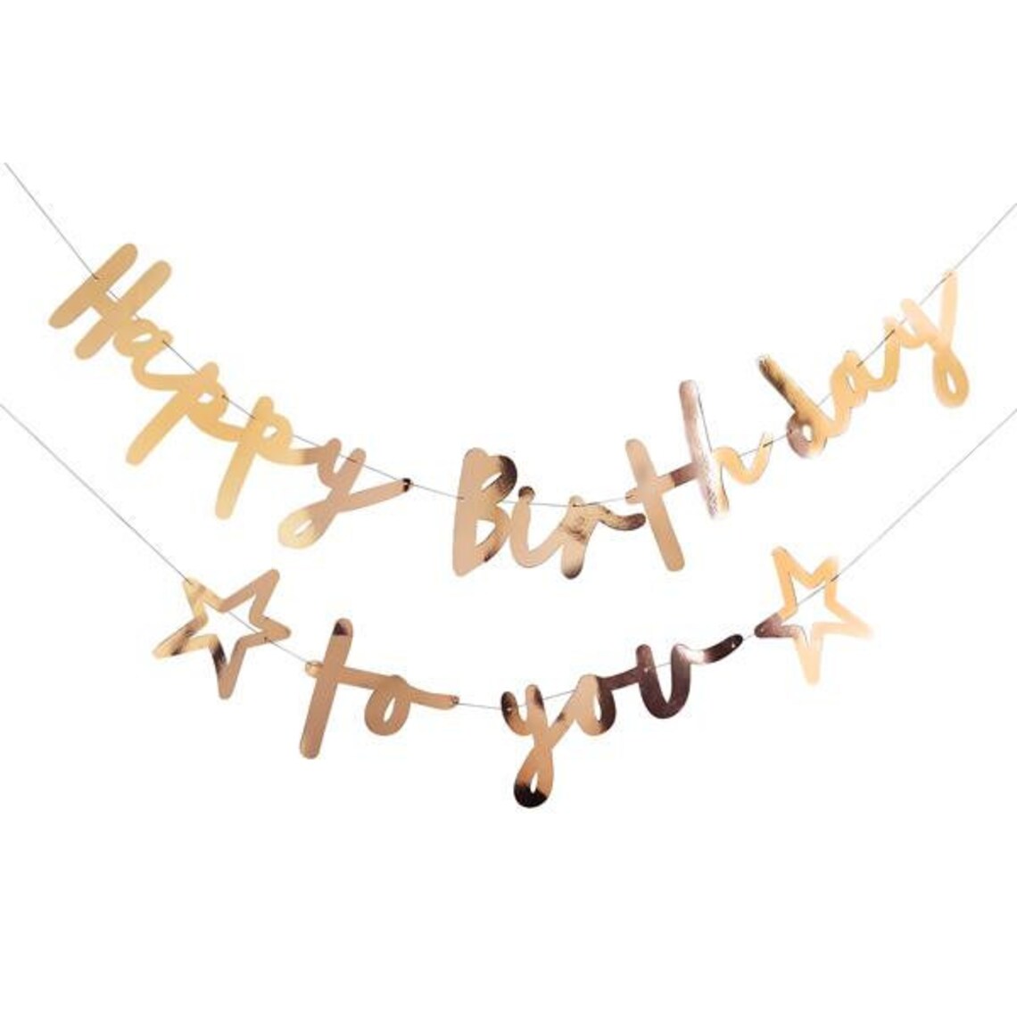 Gold Happy Birthday Banner, Gold Birthday Bunting, Gold Birthday Party ...