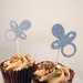 12 Pacifier Cupcake Topper, Baby Shower Decor, Pacifier Glitter Picks ...
