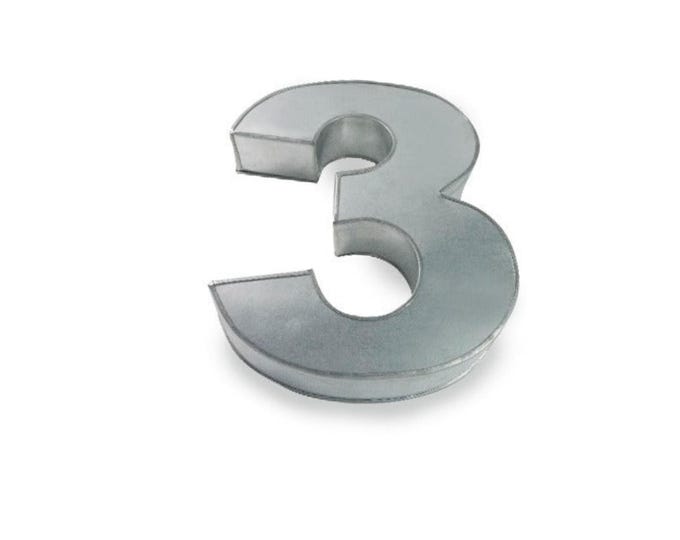 Small Number 3 Cake Pan, Baking Tin for Birthday, Wedding, Anniversary ...