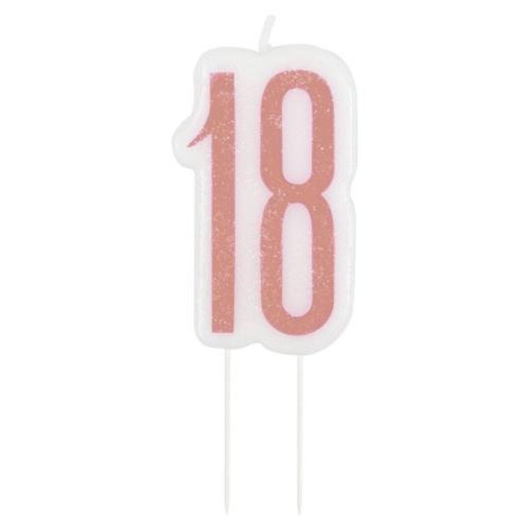 Rose Gold Number Age Candles, Rose Gold 18th Birthday Party Candles - Etsy