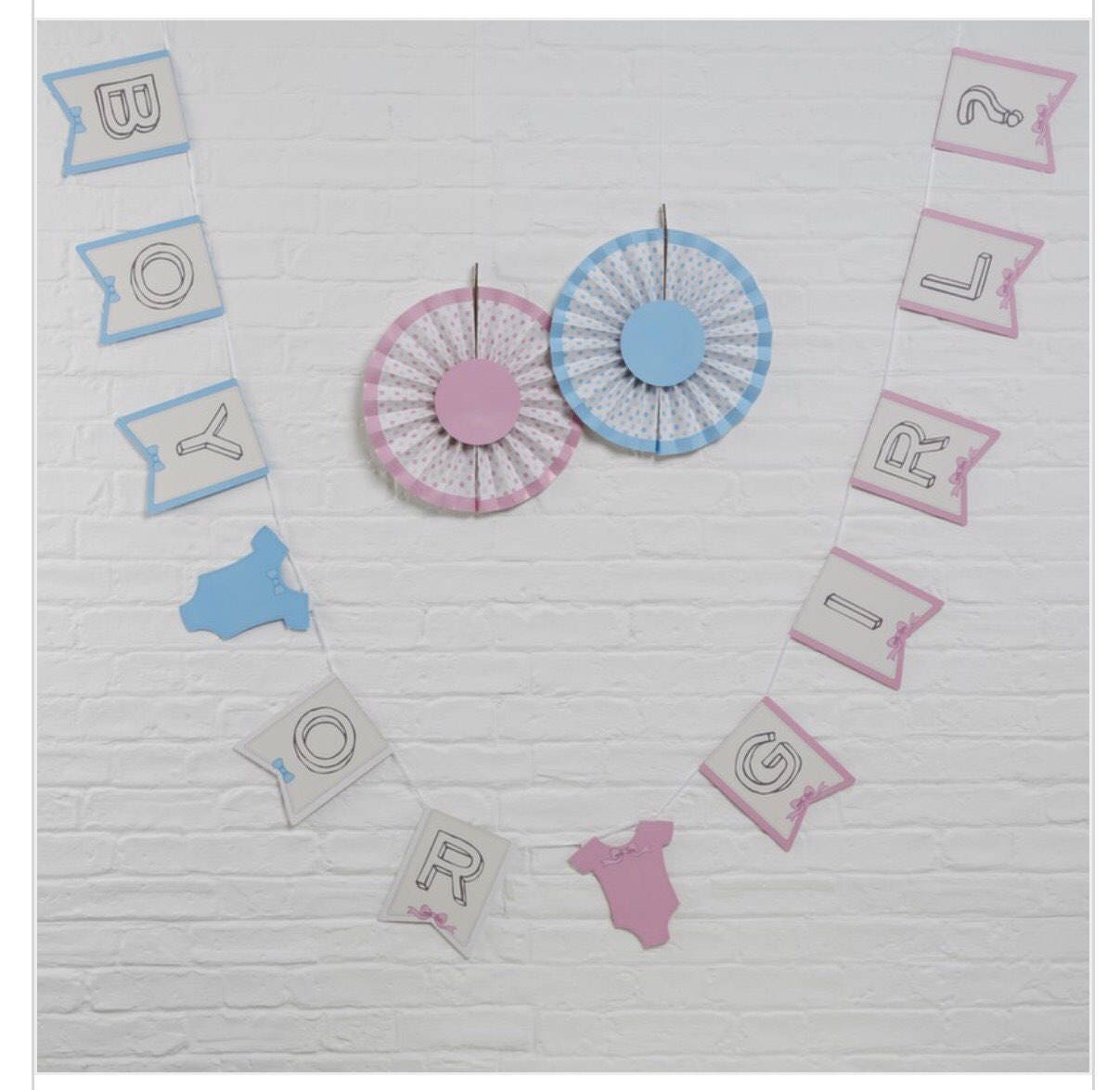 Gender Reveal Party Banner Boy or Girl Bunting Little Lady - Etsy
