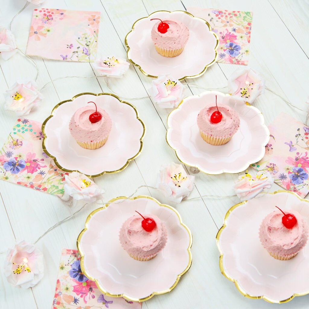 12 Pink Plates Birthday Party Plates Tea Party Plates Hen - Etsy UK