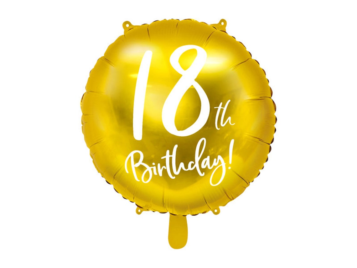 Gold 18th Birthday Balloon 18th Birthday Party Gold Foil | Etsy