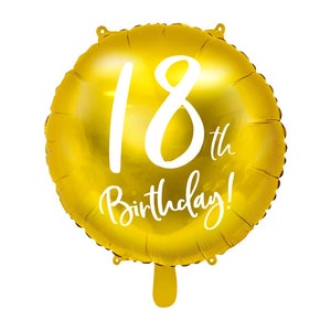 Gold 18th Birthday Balloon, 18th Birthday Party, Gold Foil Balloons ...