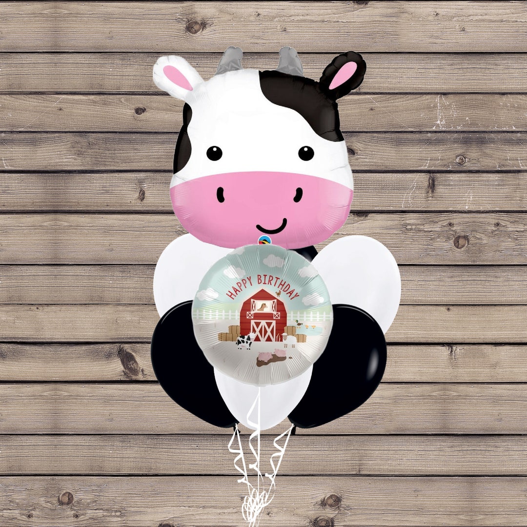 Cow Head Supershape Balloon Set, Animal Balloons, Farm Animals Cow ...