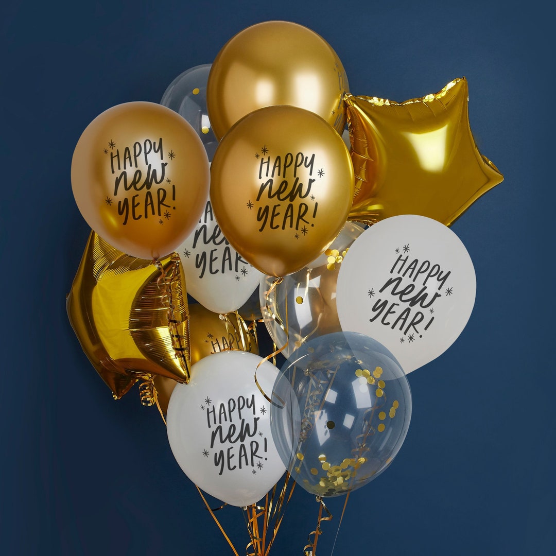 12 New Years Balloon Bundle, New Years Eve Party Decorations, New Years ...