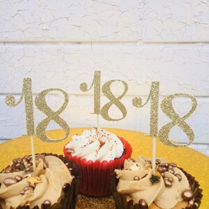 18th Birthday Cupcake Toppers, 18th Birthday Decoration, Any Age ...