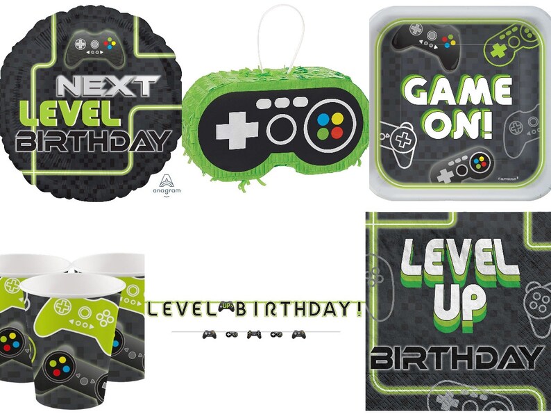 Level up Birthday Party Pack Gamer Party Decorations Gamer - Etsy UK