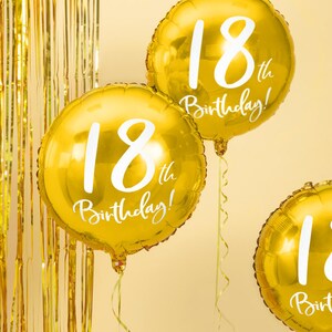 Gold 18th Birthday Balloon, 18th Birthday Party, Gold Foil Balloons ...