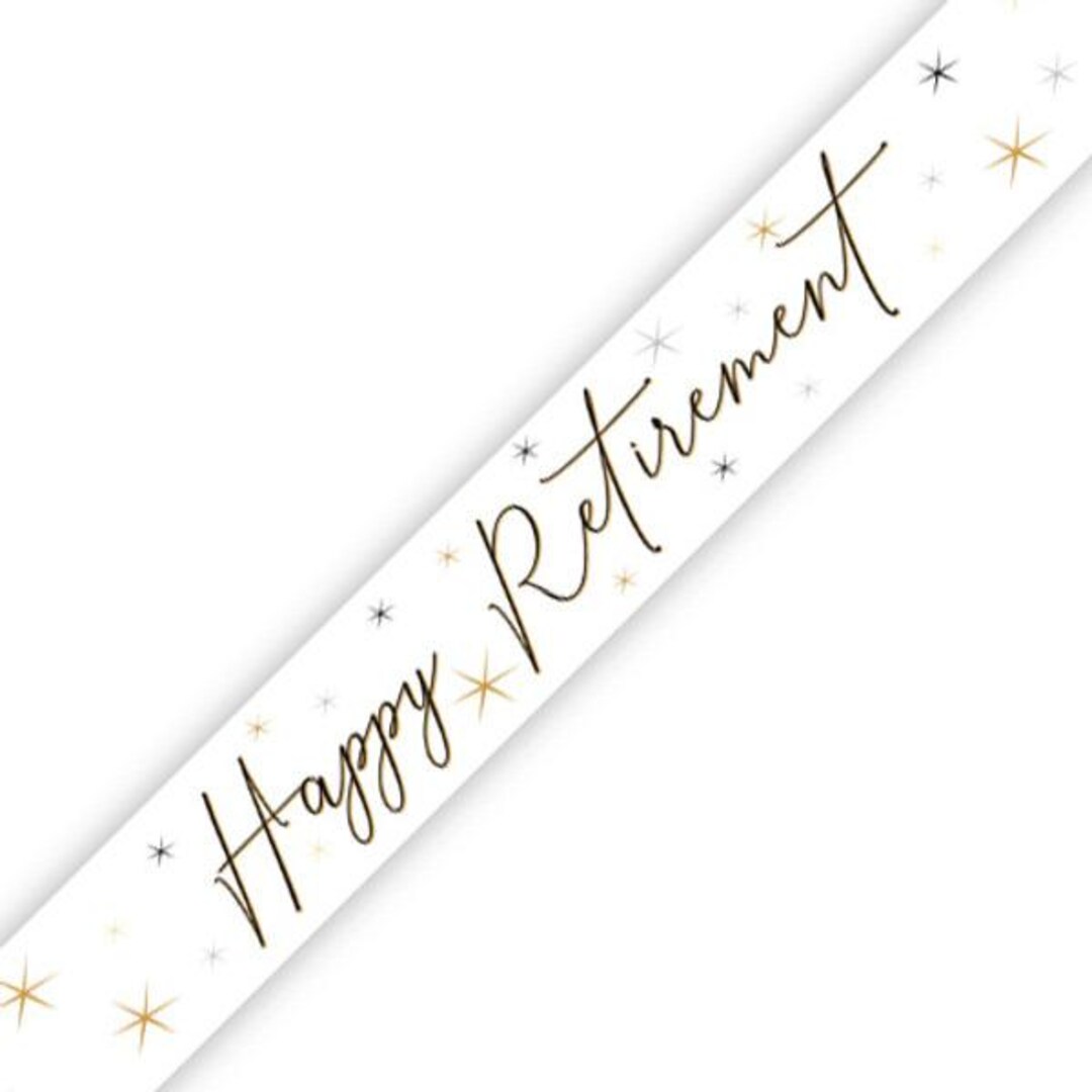 Happy Retirement Foil Banner, Retirement Star Design Celebration Wall ...