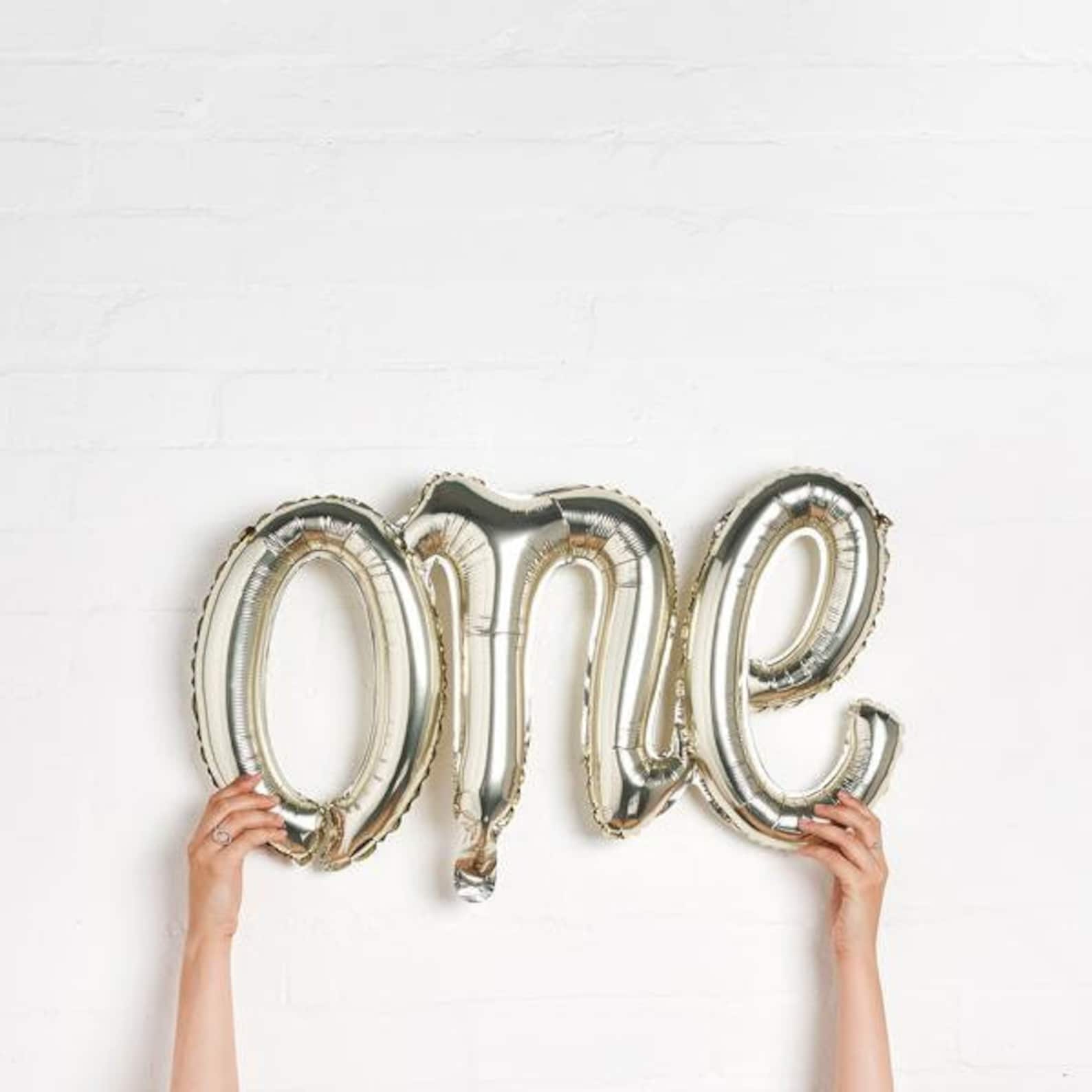 Gold 'one' Script Balloon First Birthday Balloon 1st | Etsy
