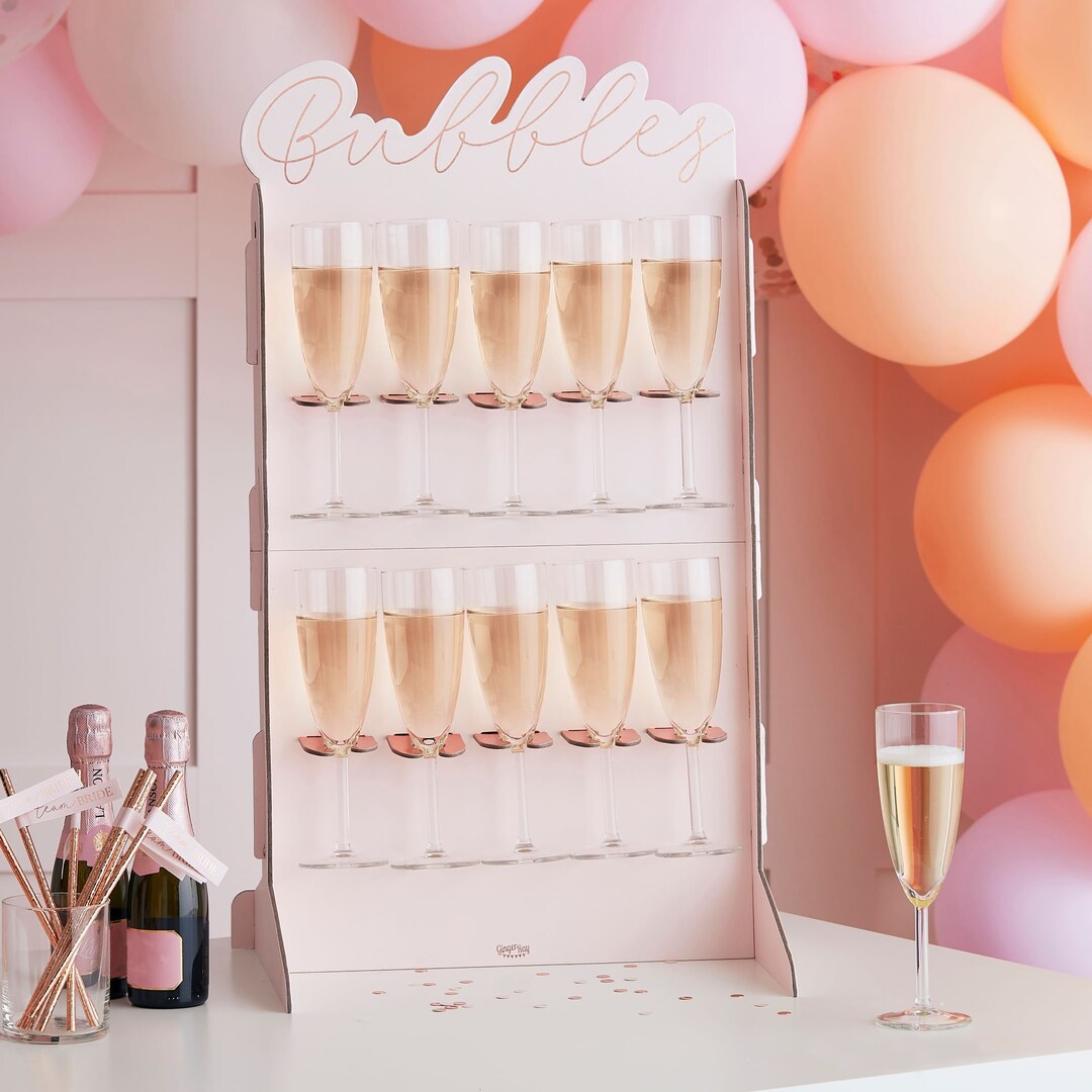Rose Gold Blush Prosecco Wall, Prosecco Wall, Hen Party Decorations ...