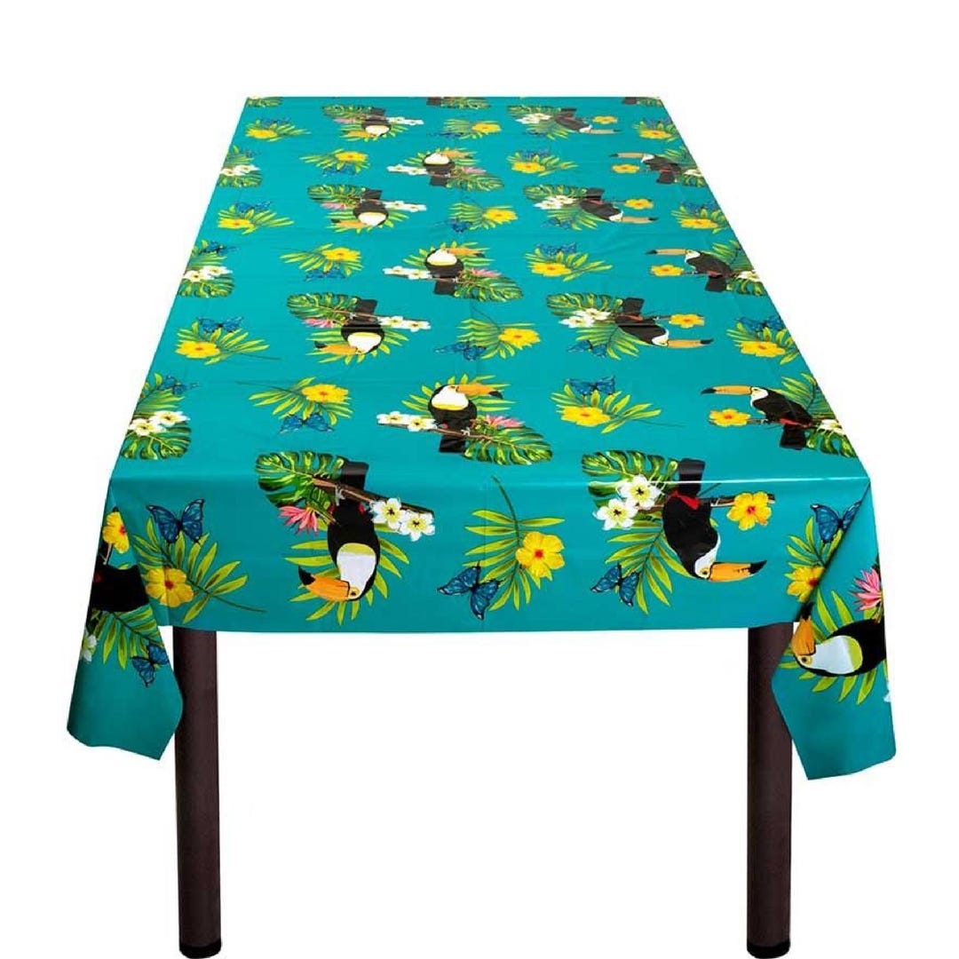 Tropical Toucan Plastic Tablecloth 130x180cm – Jungle Safari Party ...