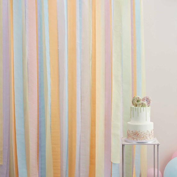 Pastel Streamer Party Backdrop Pastel Party Decorations | Etsy