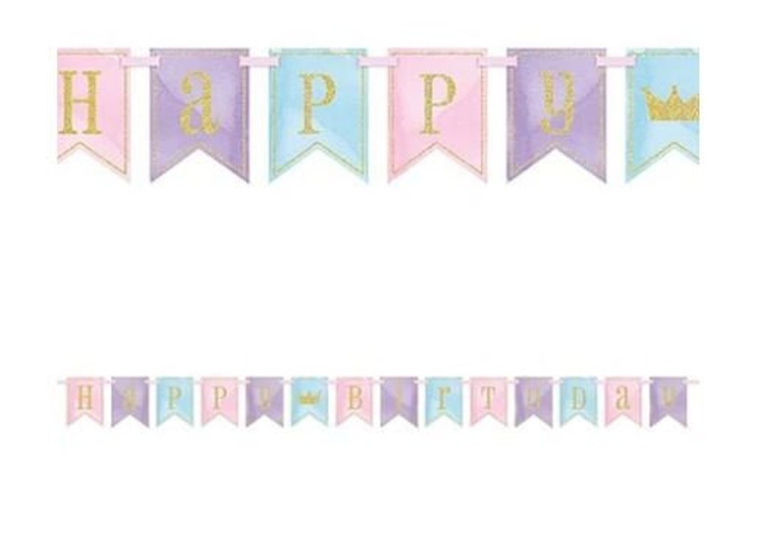 Magical Princess Happy Birthday Party Banner, Little Princess Party ...