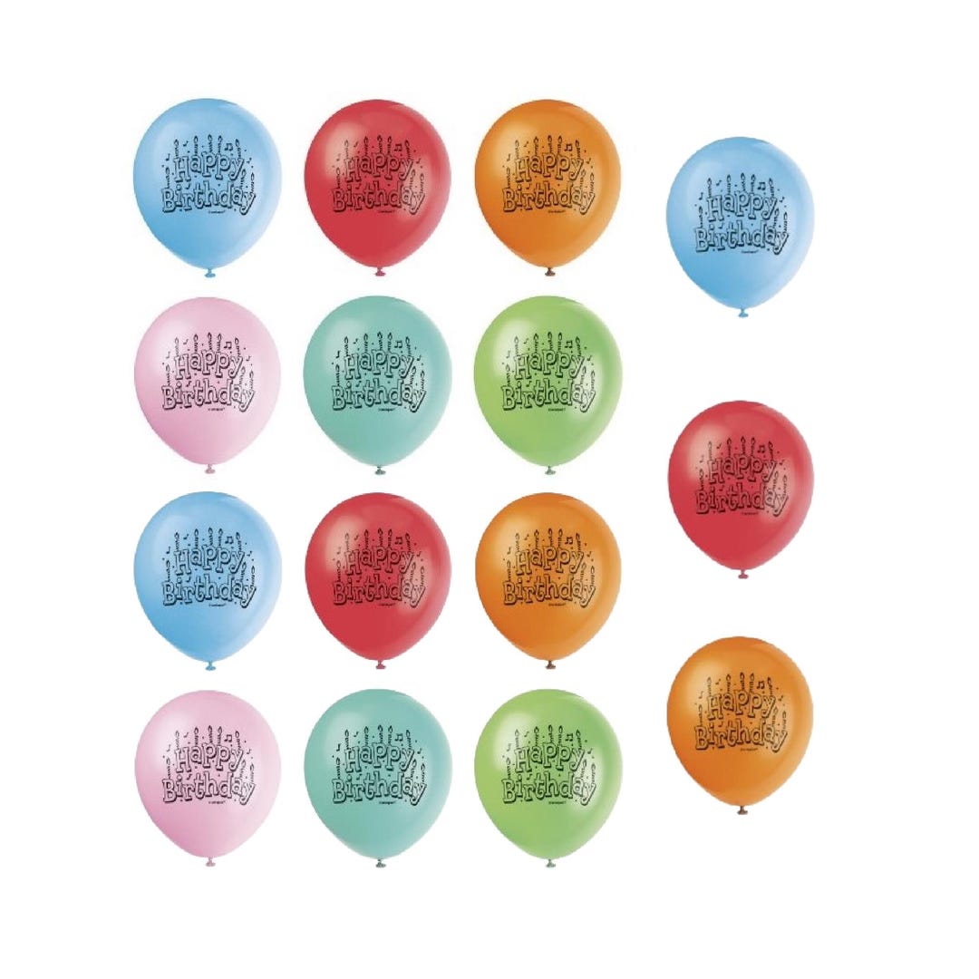 Happy Birthday Balloons | 9-inch Latex, Assorted Colors (15 Pack) - Etsy