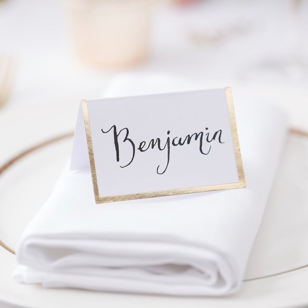 Gold Foiled Border Place Cards 10 Wedding Place Cards Gold - Etsy