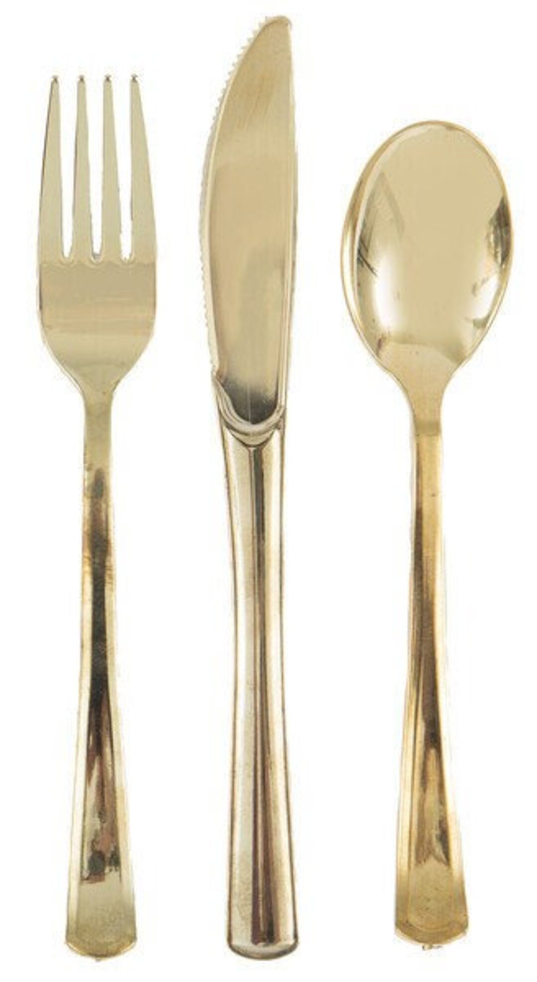 Metallic Gold Reusable Cutlery Set, Party Cutlery Set, Forks Knives ...