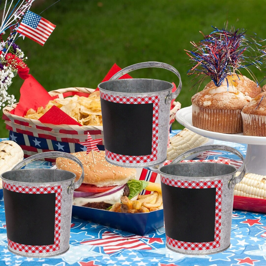 Picnic Party Chalkboard Bucket, Rustic Picnic Party Chalkboard Bucket ...