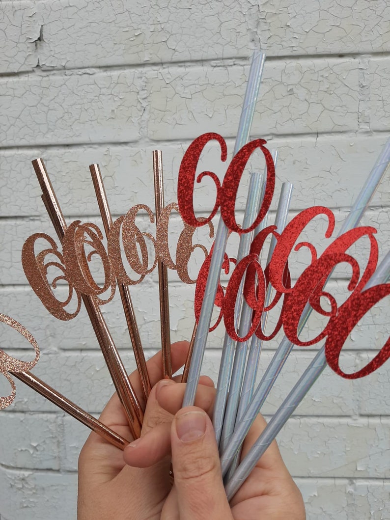 10 Age Party Straw Age Straw Age number straws | Etsy