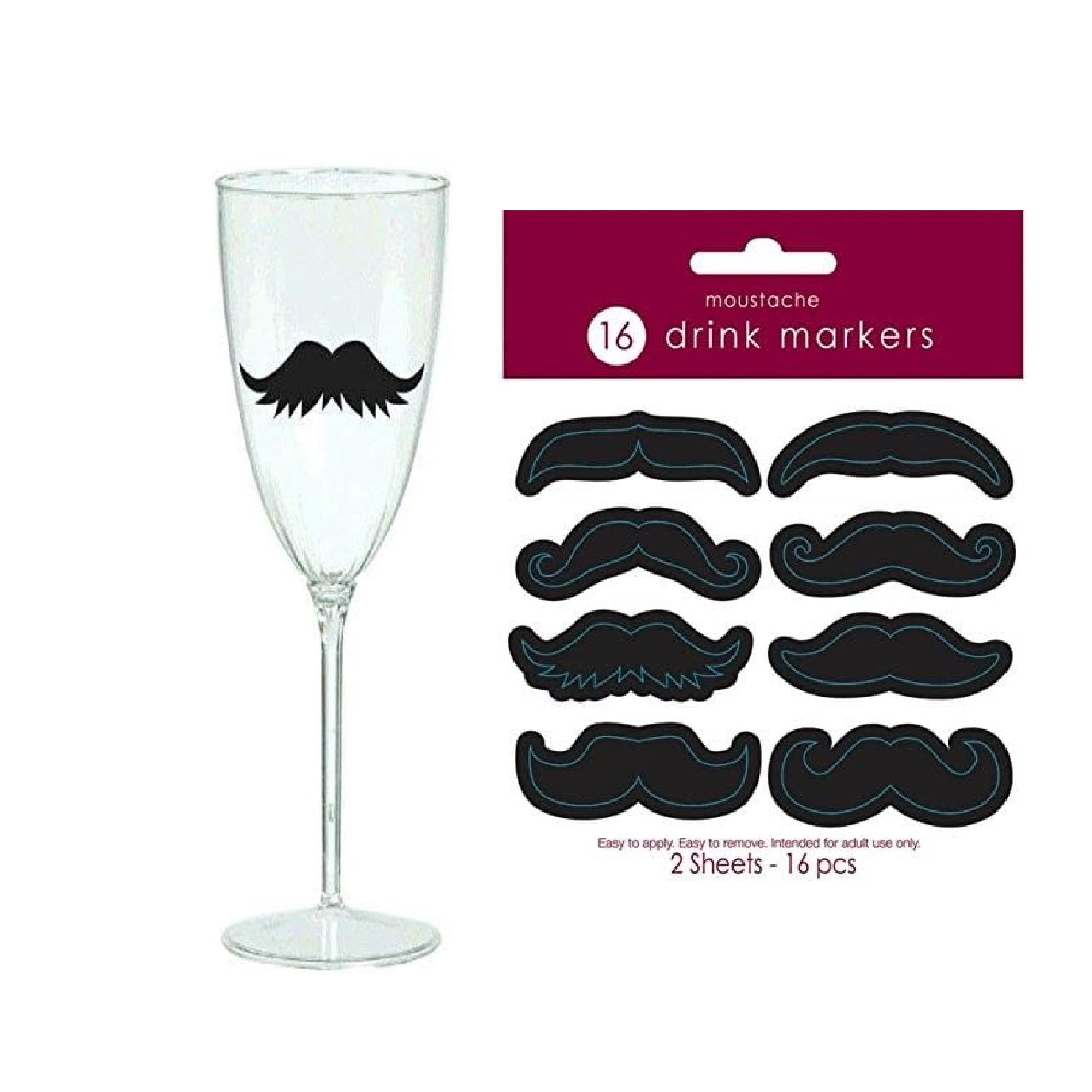 Moustache Drink Markers, Drink Accessories, Party Drink Markers, Drink ...