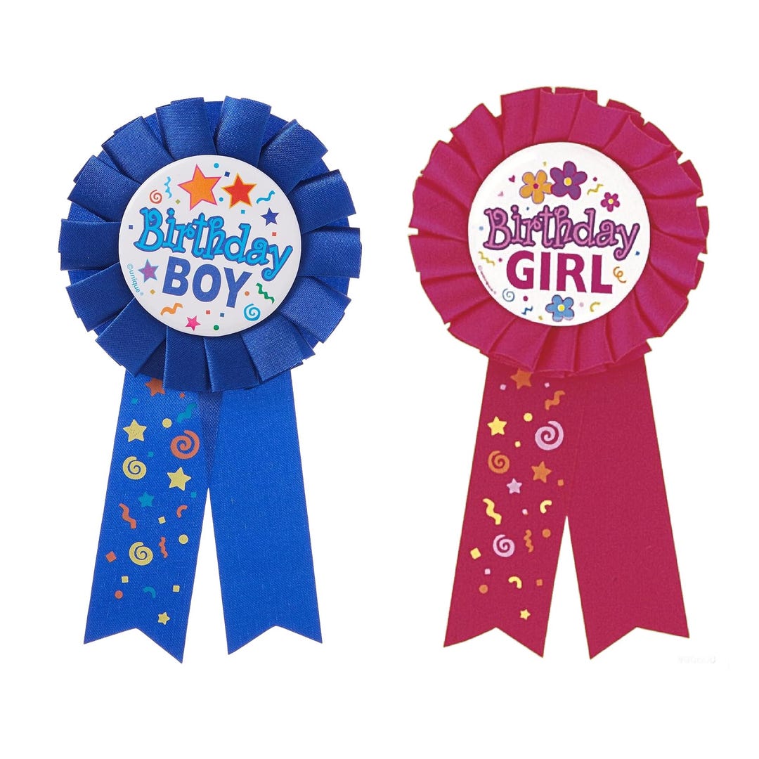 Birthday Boy Award Ribbon Badge Birthday Girl Award Ribbon Badge ...