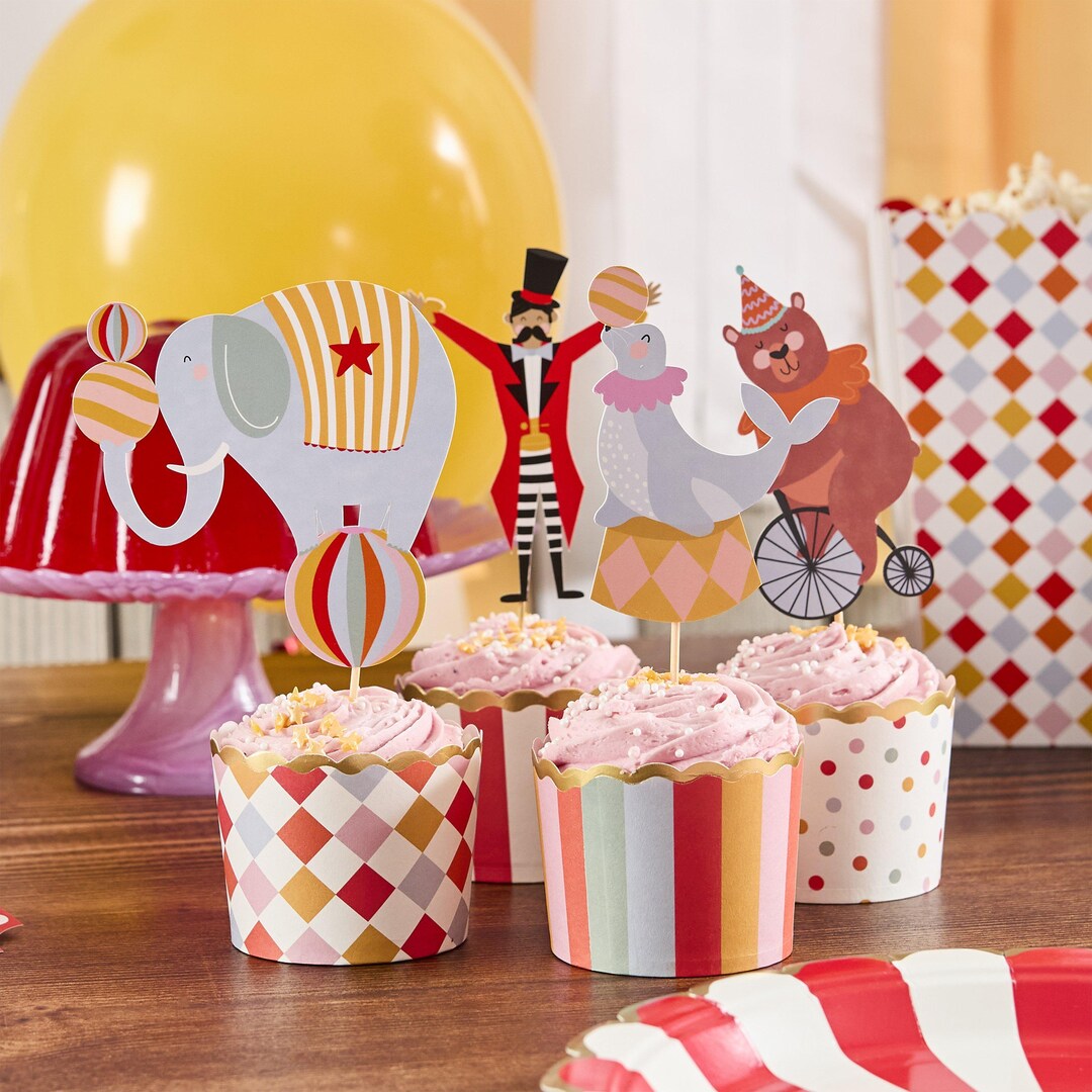 Circus Cupcake Cups and Food Picks: Funfair Party Supply - Etsy