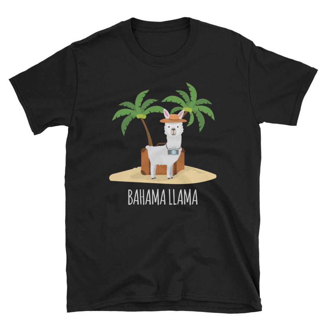 Bahama Llama in an Island Summer Unisex T Shirt Llama Shirt Gifts Llama ...