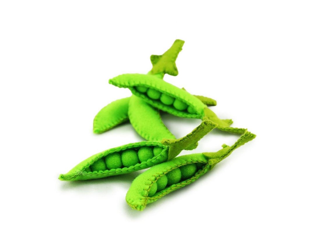 Handmade Felt Peas in a Pod – Montessori Play Food, Kids Kitchen Decor ...
