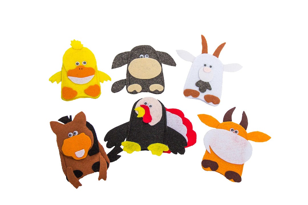 Handmade Felt Farm Animal Finger Puppets – Montessori Toys, Set of 6 - Etsy