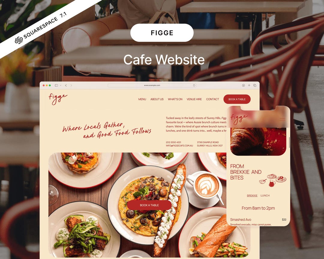 Cafe & Coffee Brand Squarespace Template – Single Page Mobile-friendly ...