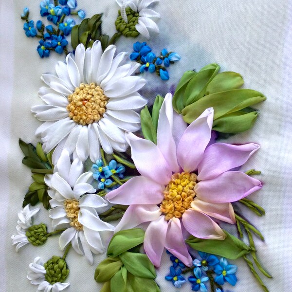Ribbon Work Flowers - Etsy