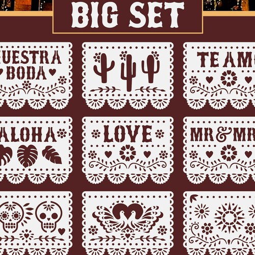 Svg Cutting Files Svg Wedding Banner Svg Papel Picado | Etsy UK