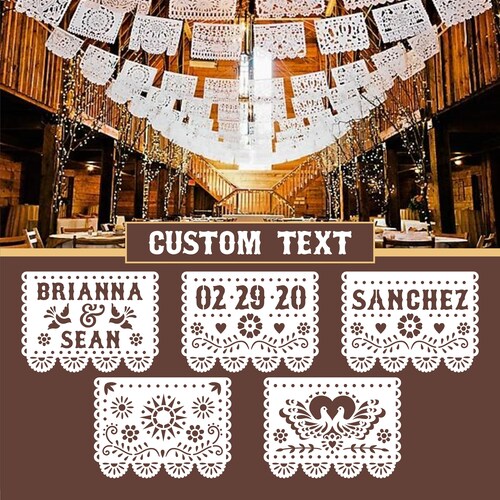 Svg Cutting Files Svg Wedding Banner Svg Papel Picado | Etsy UK