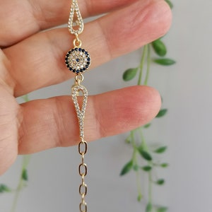 Evil Eye Bracelet Gold Chain Evil Eye Zircon Charm Bracelet - Etsy