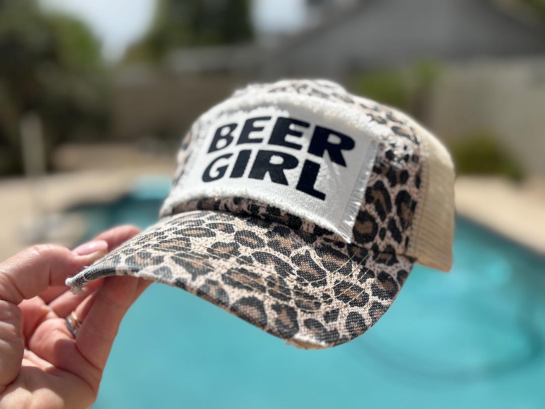 Leopard Print Beer Patch Hat: Women's Tattered Baseball Cap - Etsy