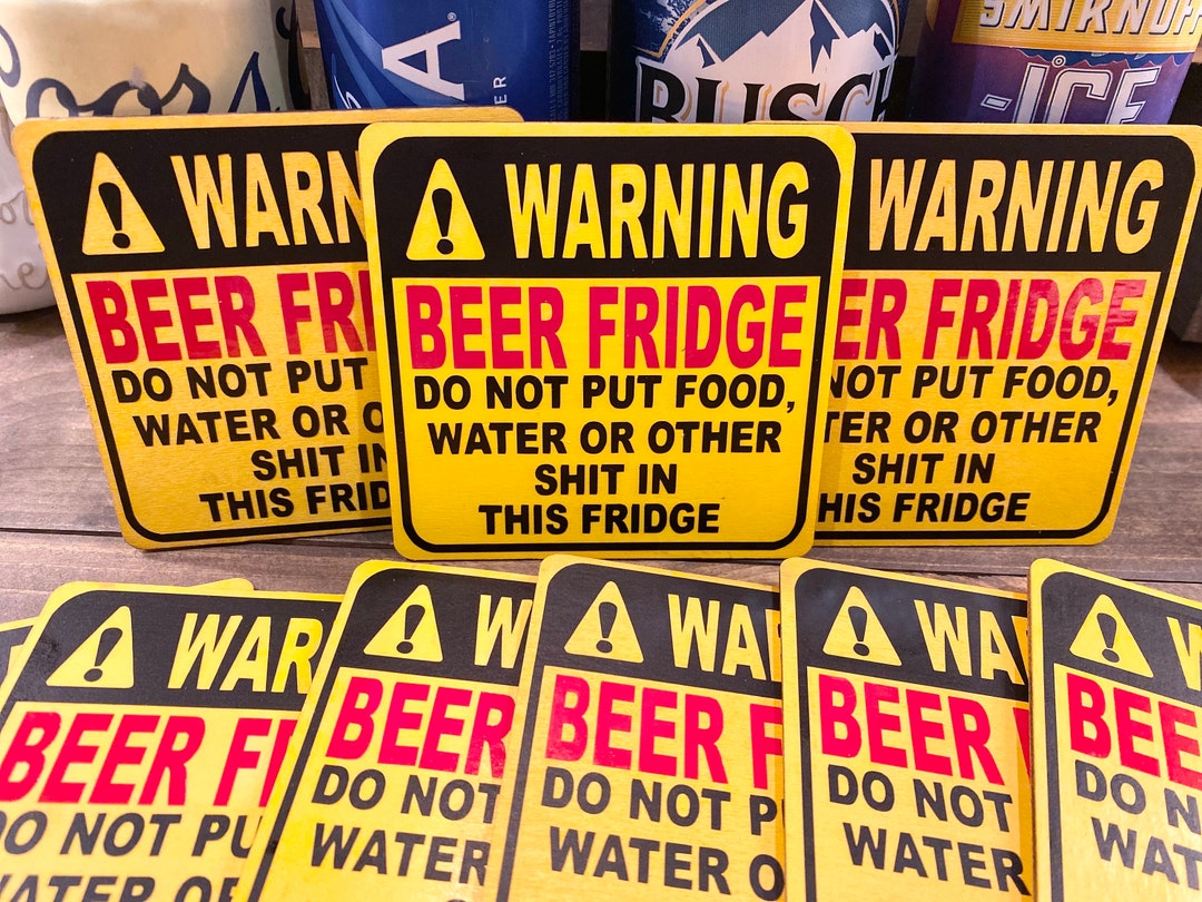 Funny Beer Fridge Magnet: Beer Warning Sign, Beer Magnet for Fridge ...