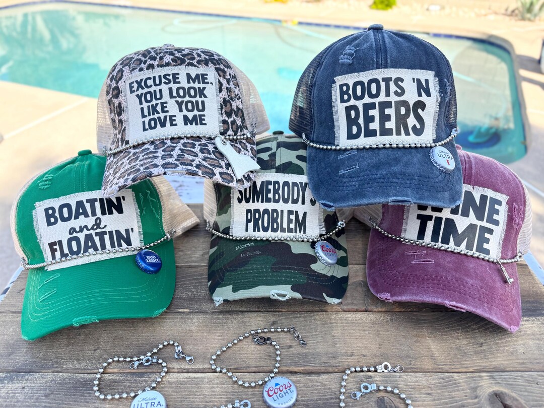 Hat Chain, Trucker Hat Accessory, Baseball Cap Hat Chain, Tattered ...