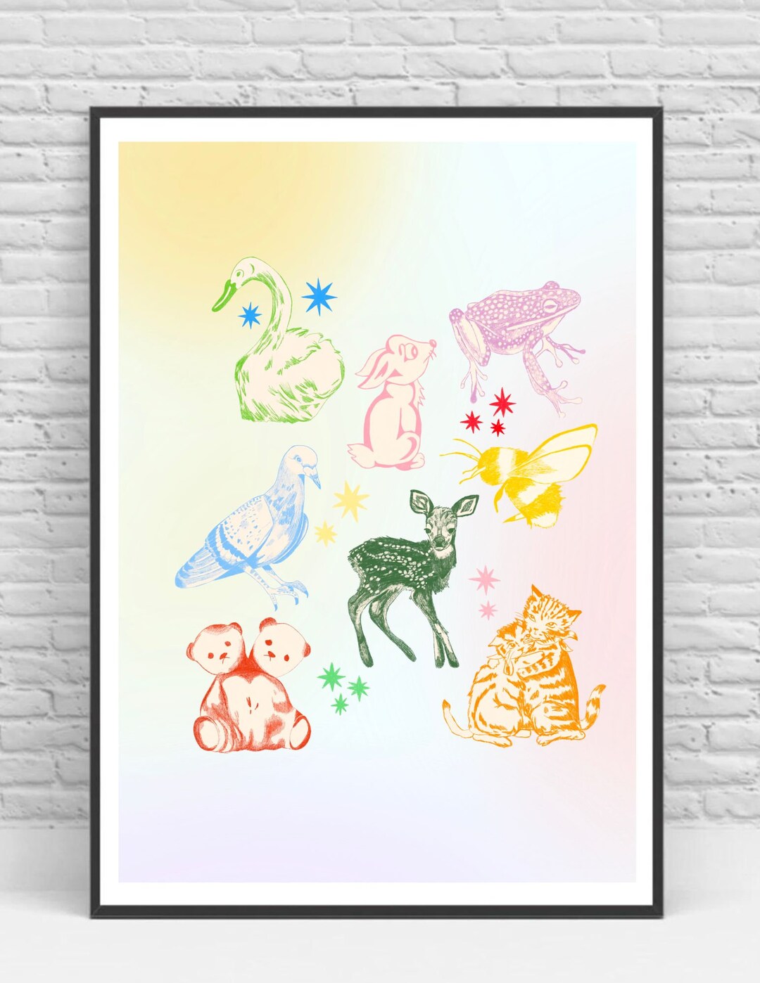 Spring Creatures Digital Download Print, Printable Wall Art - Etsy