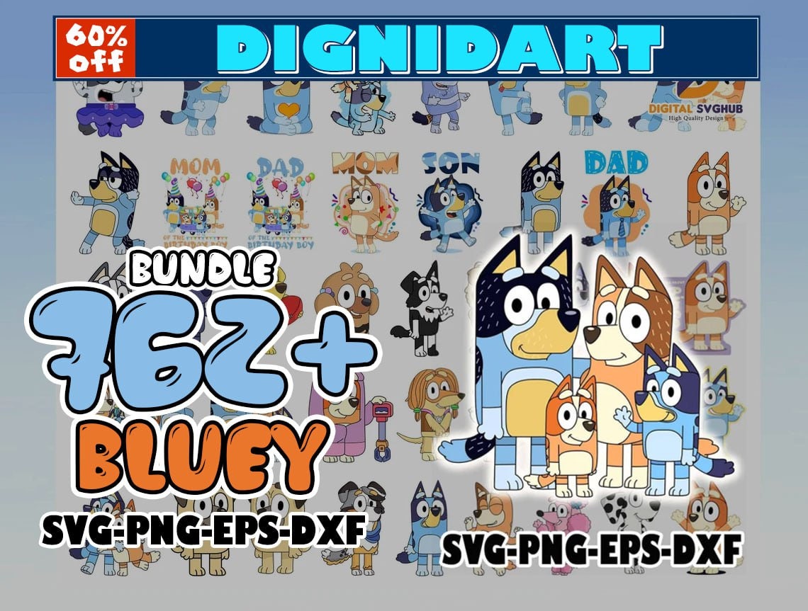 Bluey SVG Bundle Bluey Cut Files for Cricut Bluey Svg - Etsy México