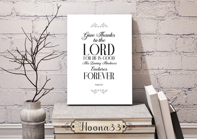 Printable Scripture Wall Art. Bible Verse. Thanksgiving Gifts - Etsy