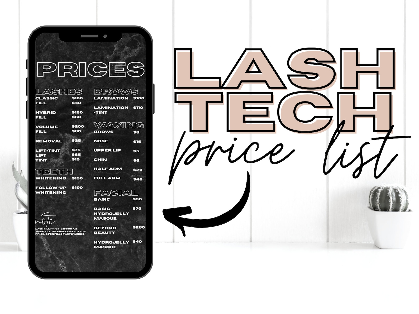 Lash Tech Price List