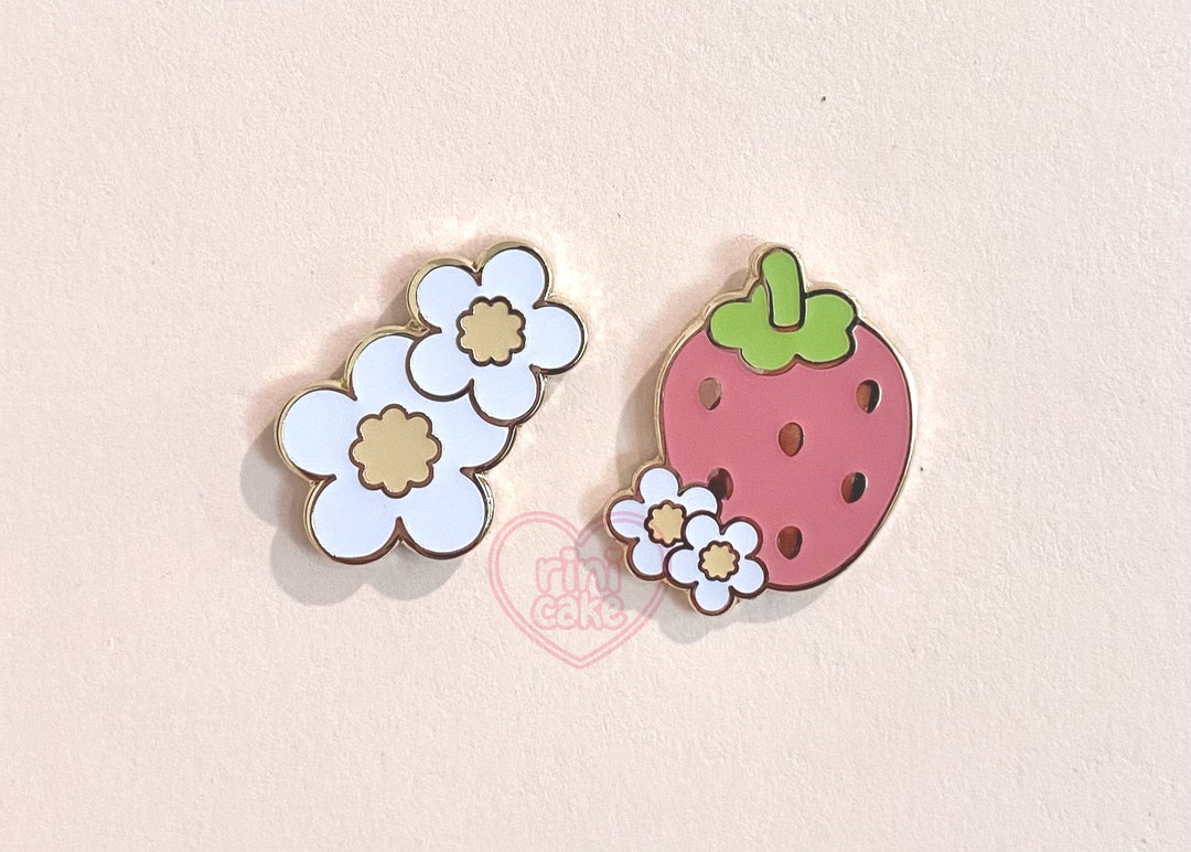 Strawberry Mini Enamel Pin Set - Etsy