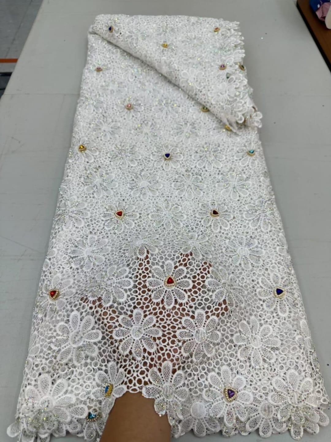 Floral Embroidery Guipure Lace Fabric With Stones, 5 Yards - Etsy