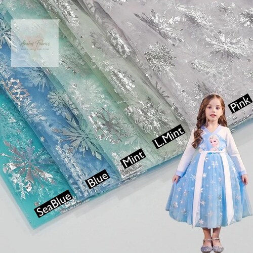 Frozen Print Silver Snowflake Tulle Lace Fabric Sheer Mesh - Etsy
